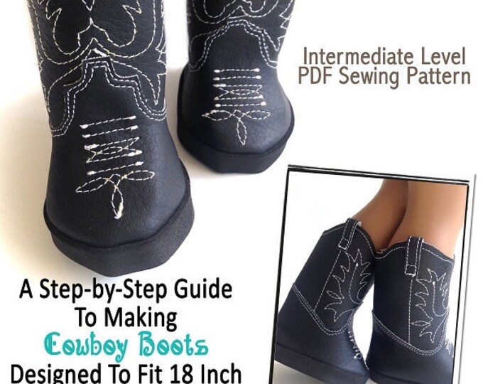 Leather Cowboy Boots Doll Clothes PDF Pattern for 18 Inch American Girl ...