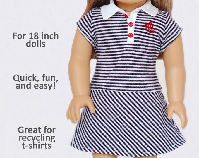 Polo Shirt Dress 18 Inch Doll Clothes Pattern Fits Dolls Such - Etsy