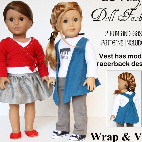 Wrap and Vest Bundle 18 Inch Doll Clothes Pattern Fits Dolls - Etsy