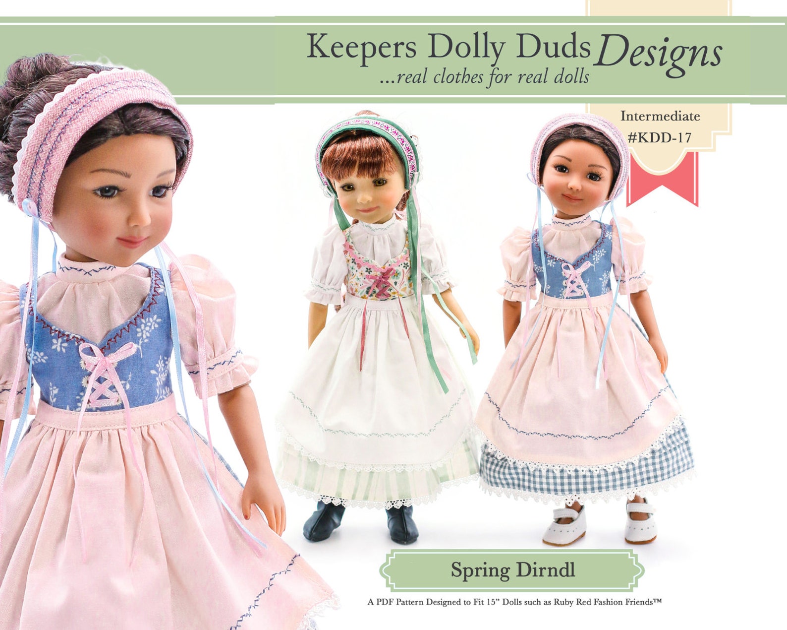 Spring Dirndl German Style 15 Inch Doll Clothes Pattern - Etsy
