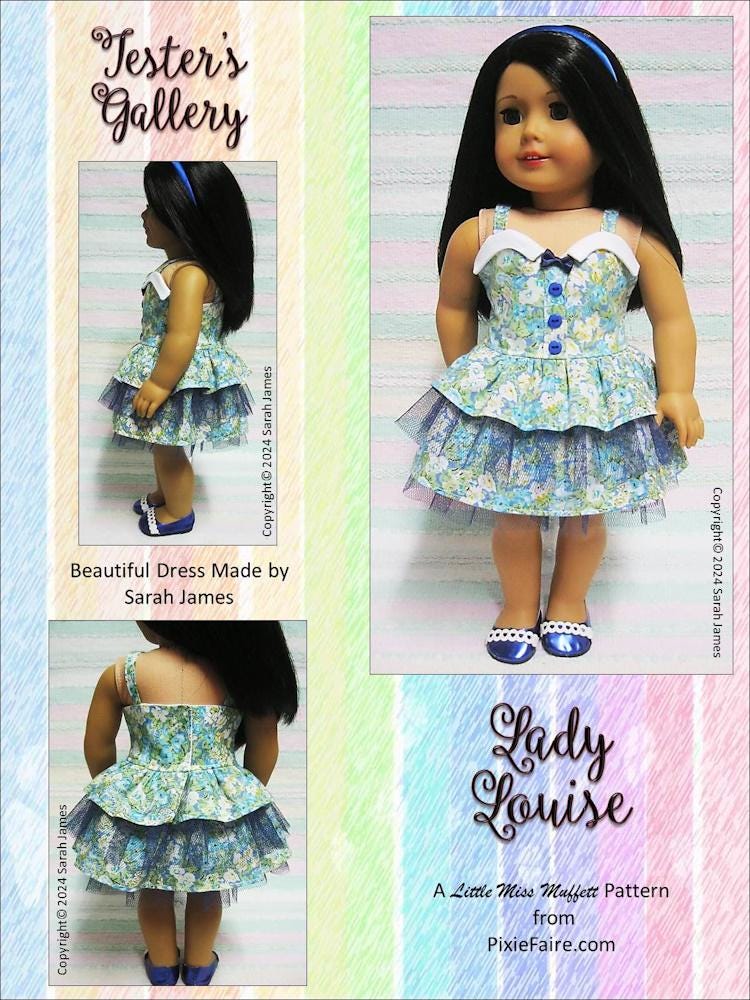Lady Louise 18 Inch Doll Clothes Pattern Fits Popular 18" Dolls ...