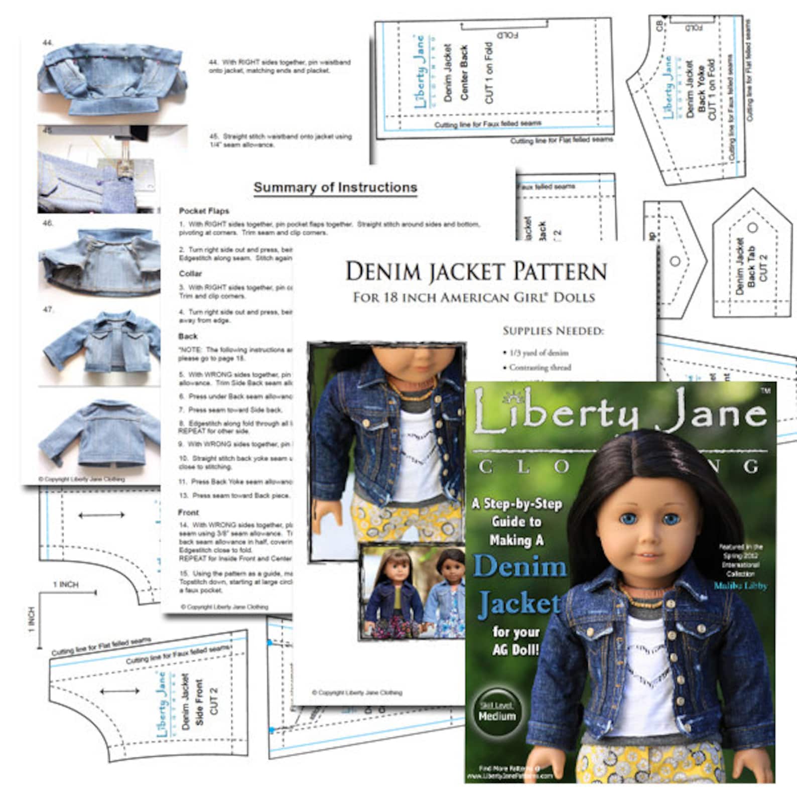 Denim Jacket 18 Inch Doll Clothes Pattern Fits Dolls Such as - Etsy