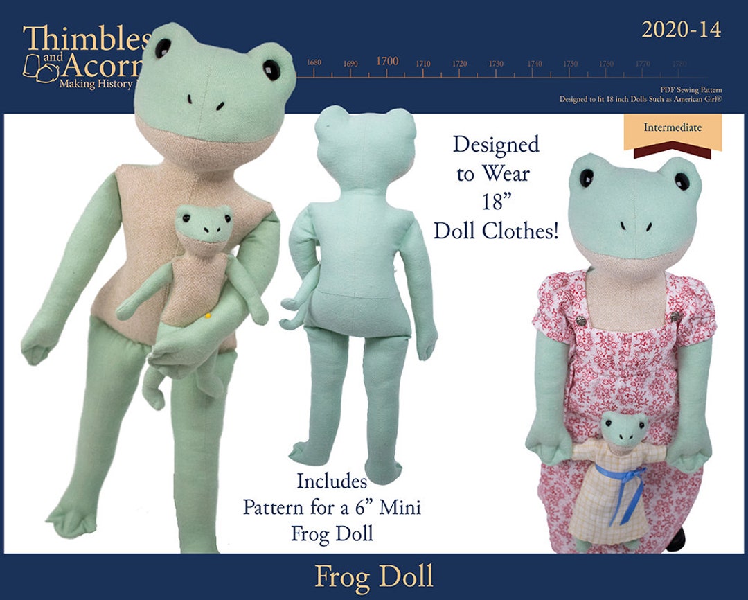 Frog Doll 18" Cloth Doll Pattern - Thimbles and Acorns - PDF - Pixie ...