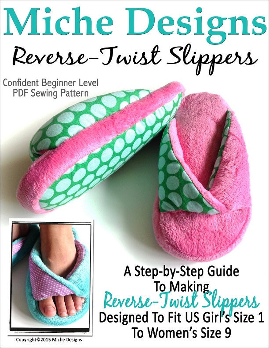 Reverse-twist Slipper Shoe Pattern for Girls Miche Designs PDF Pixie ...