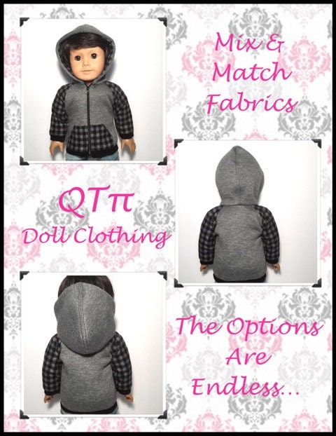 Rough 'n' Tumble Hoodie 18 Inch Doll Clothes Pattern Fits Popular 18 ...