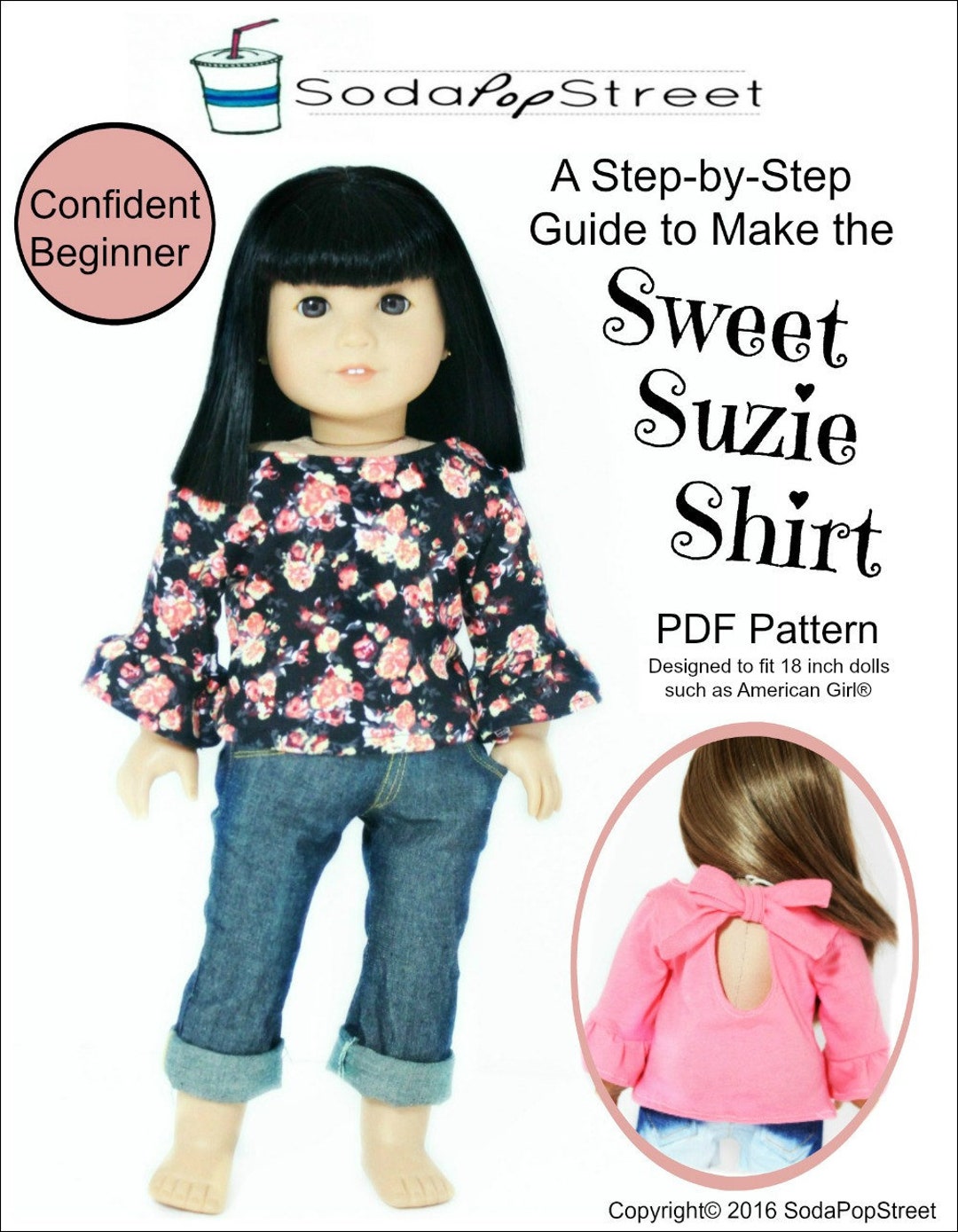 Sweet Suzie Shirt 18 Inch Doll Clothes Pattern Fits Popular 18" Dolls ...