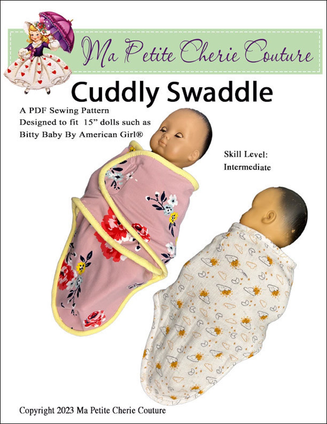 Cuddly Swaddle 15 Inch Baby Doll Clothes Pattern Fits Baby Dolls Such ...