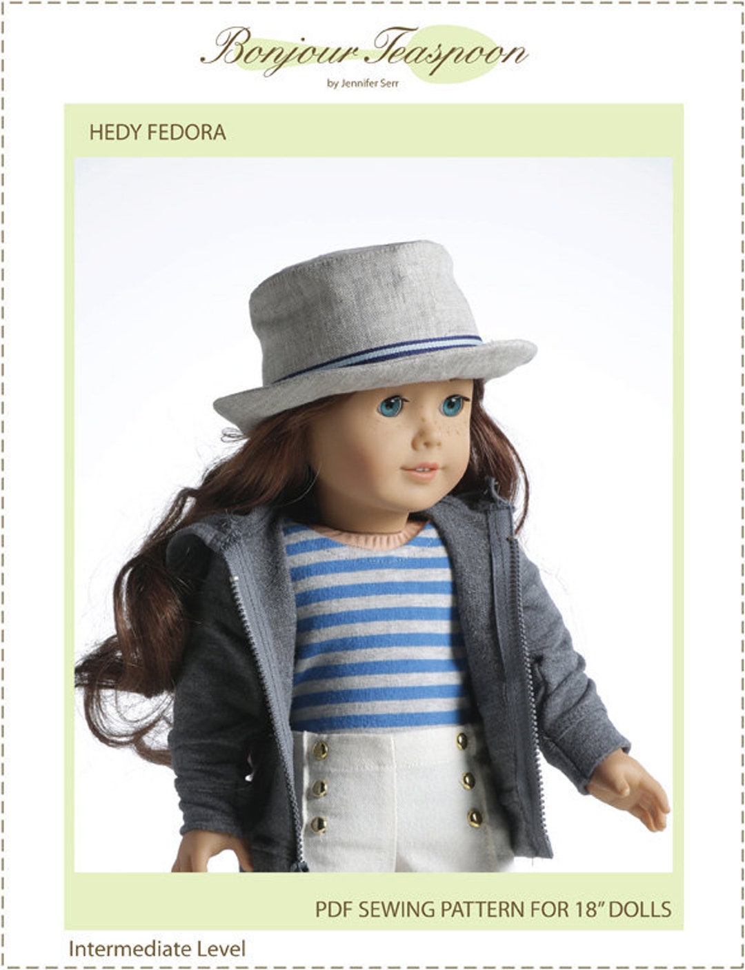 Hedy Fedora 18 Inch Doll Clothes Pattern Fits Popular 18" Dolls ...