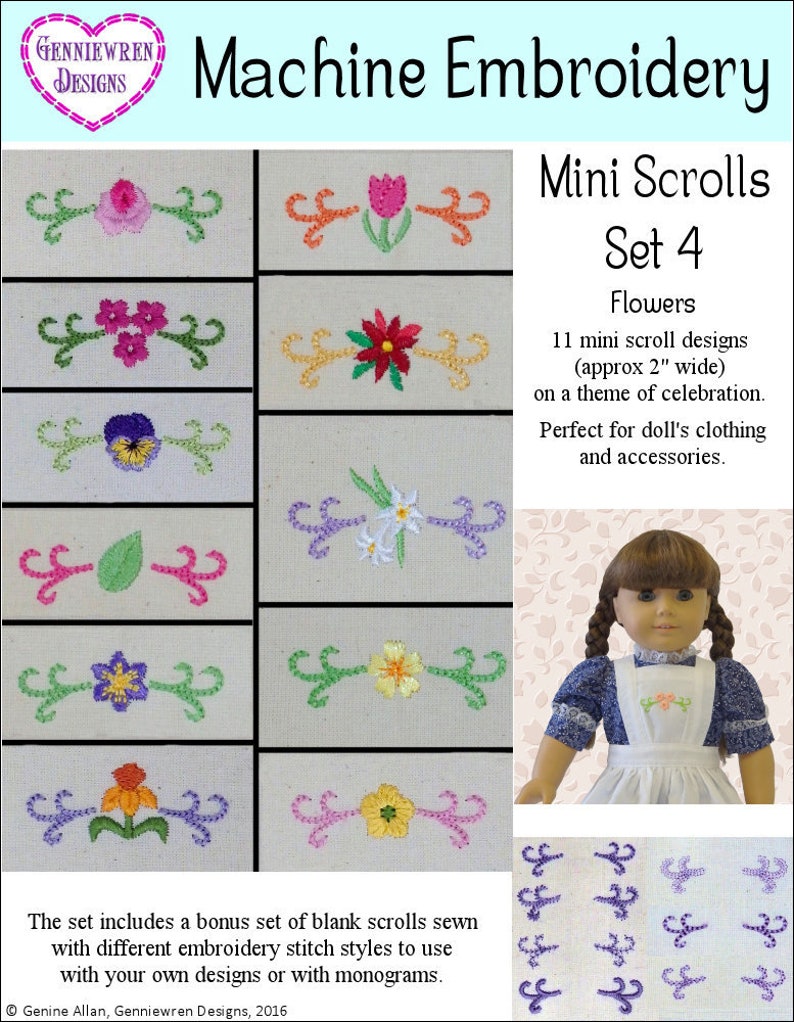 Mini Scroll Design Set 4 Machine Embroidery Designs Sized - Etsy