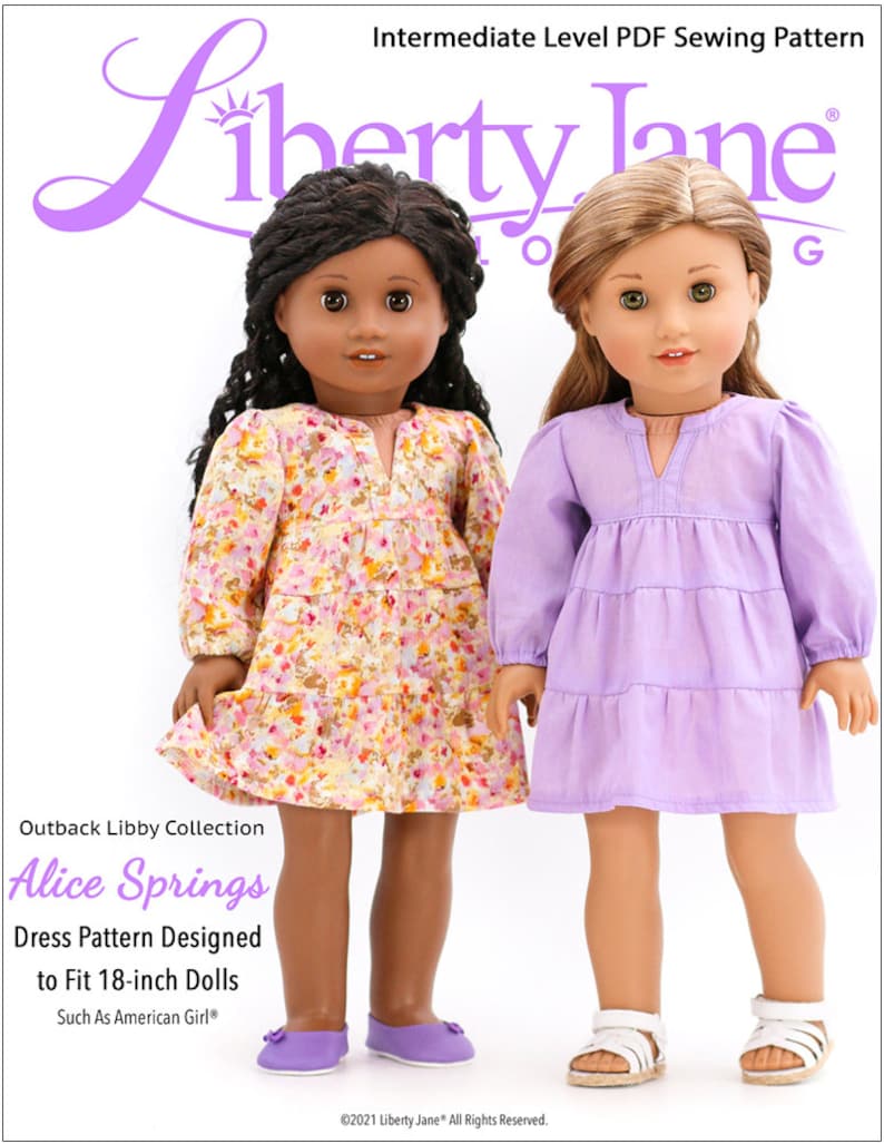 Alice Springs Dress 18 Inch Doll Clothes Pattern Fits Dolls | Etsy