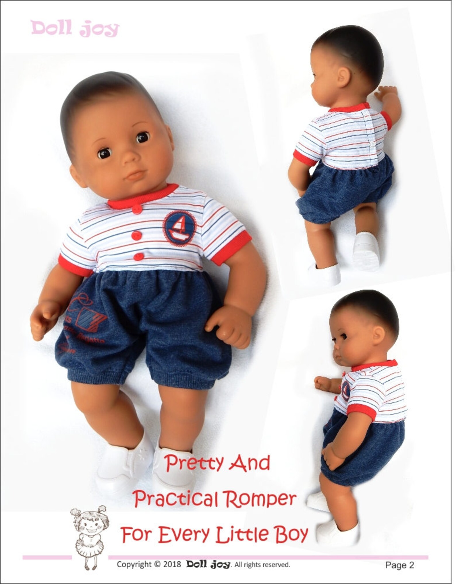 Romper 15 Inch Doll Clothes Pattern Designed to Fit Baby Dolls - Etsy