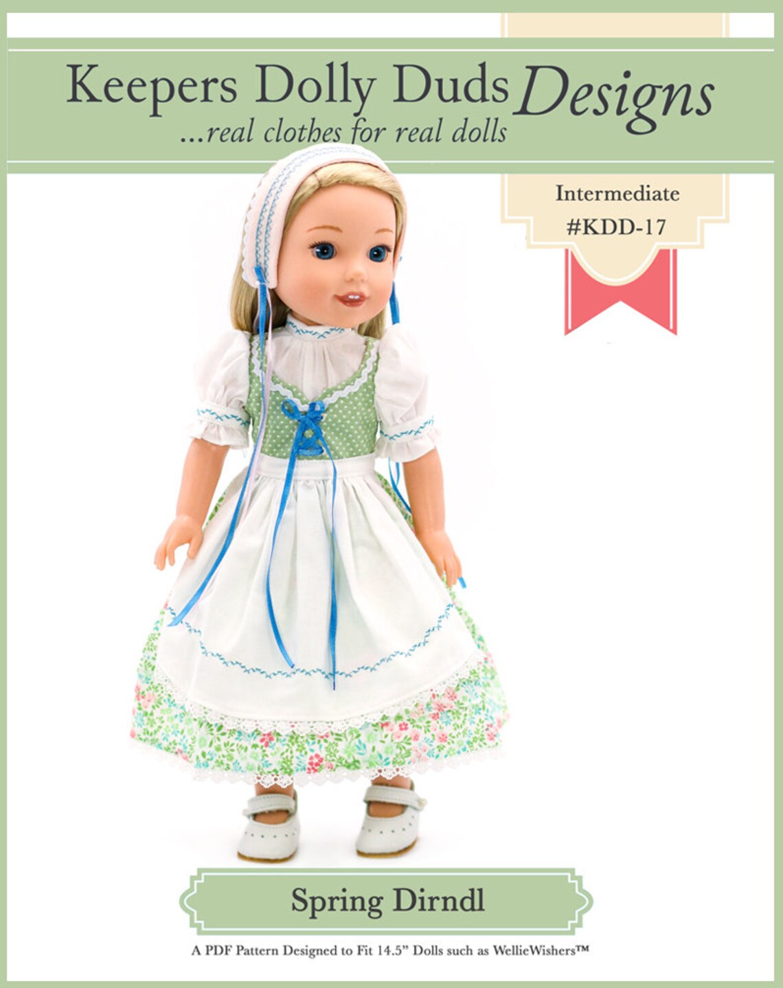 Spring Dirndl German Style 14.5 Inch Doll Clothes Pattern Instant ...