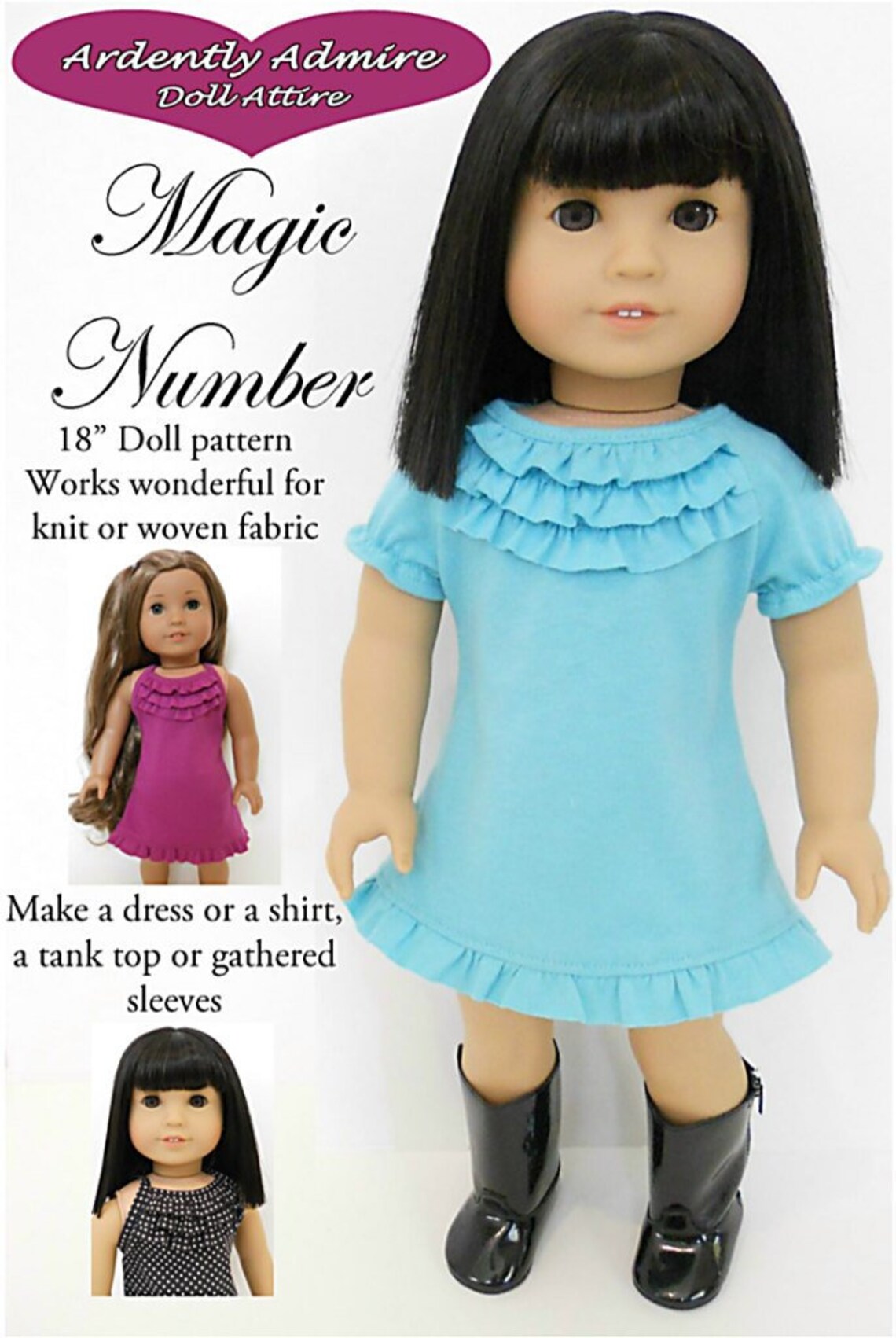 Magic Number Dress and Top 18 Inch Doll Clothes Pattern Fits Popular 18 ...