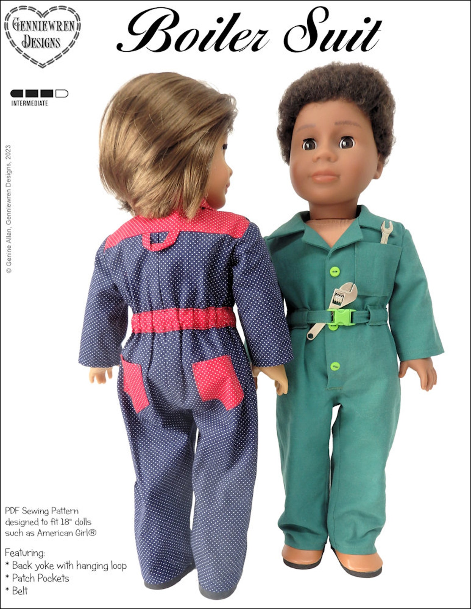Boiler Suit 18 Inch Doll Clothes Pattern Fits Popular 18" Dolls ...