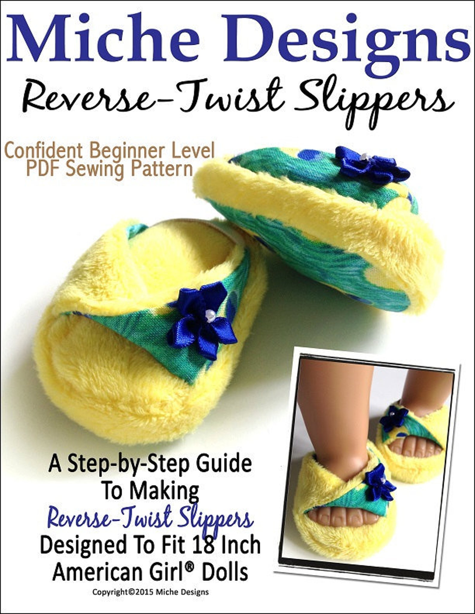 Reverse-twist Slipper 18 Inch Doll Clothes Shoe Pattern Fits Popular 18 ...