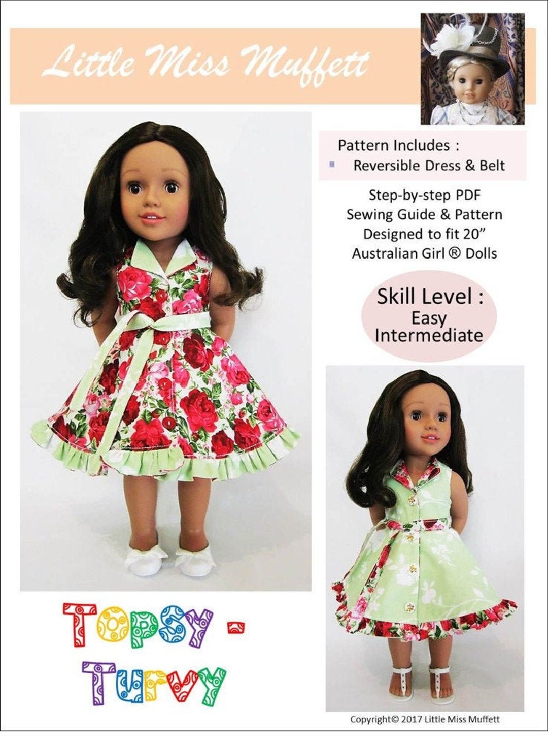 Topsy Turvy 20 Inch Doll Clothes Pattern Designed to Fit Australian ...