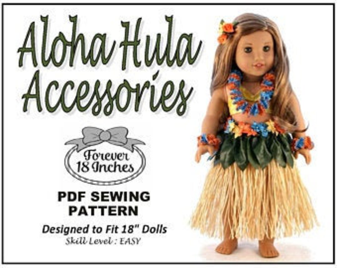 Aloha Hula Accessories 18 Inch Doll Clothes Pattern Fits Popular 18 ...