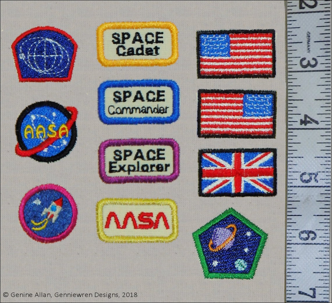 Mini Space Patches Set 1 Machine Embroidery Designs Sized | Etsy