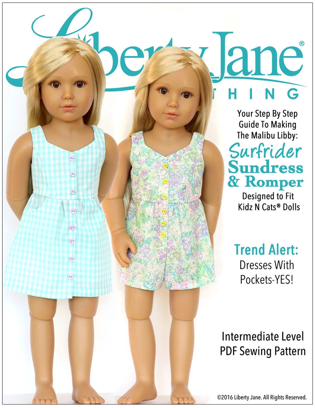 Surfrider Sundress and Romper Doll Clothes Pattern Designed to Fit Kidz ...