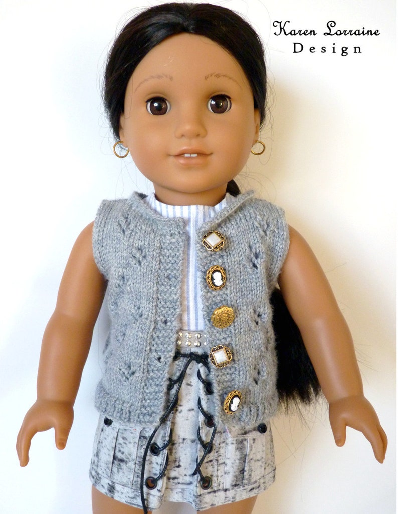 Lace Vest 18 Inch Doll Clothes Knitting Pattern Designed to Fit Dolls ...