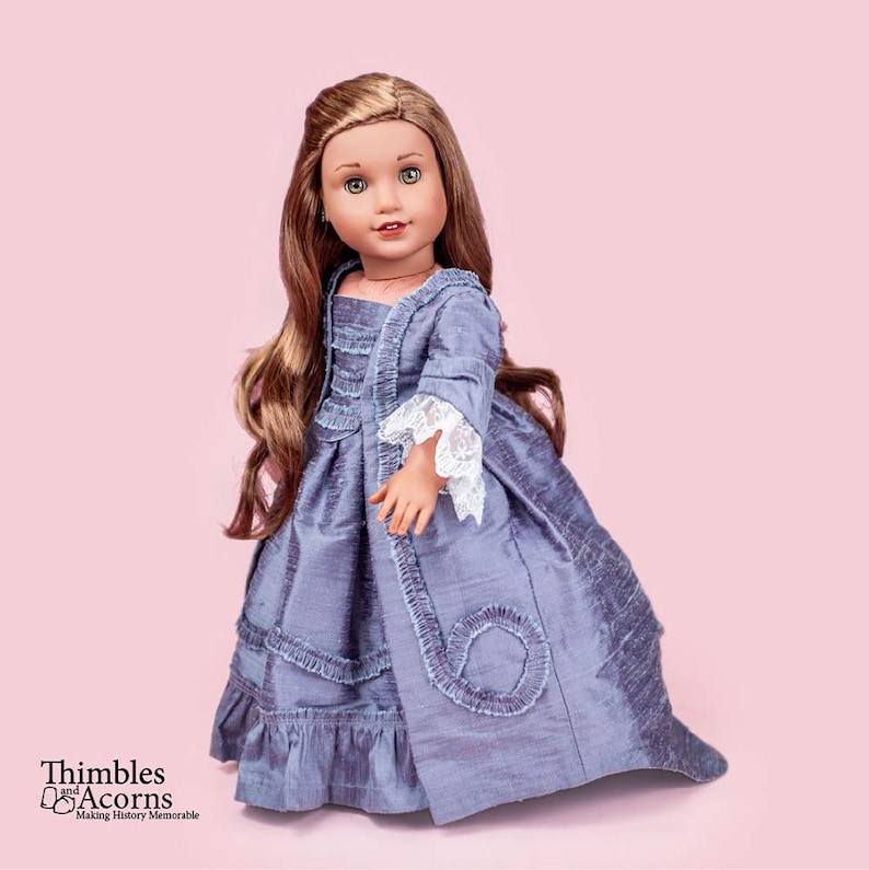 Sacque Back Gown and Pet En L'ier 18 Inch Doll Clothes Pattern Fits ...