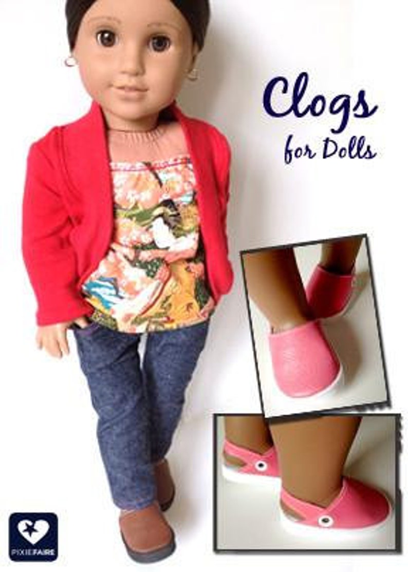Clogs 18 Inch Doll Clothes Shoe Pattern Fits Popular 18" Dolls - Miche ...