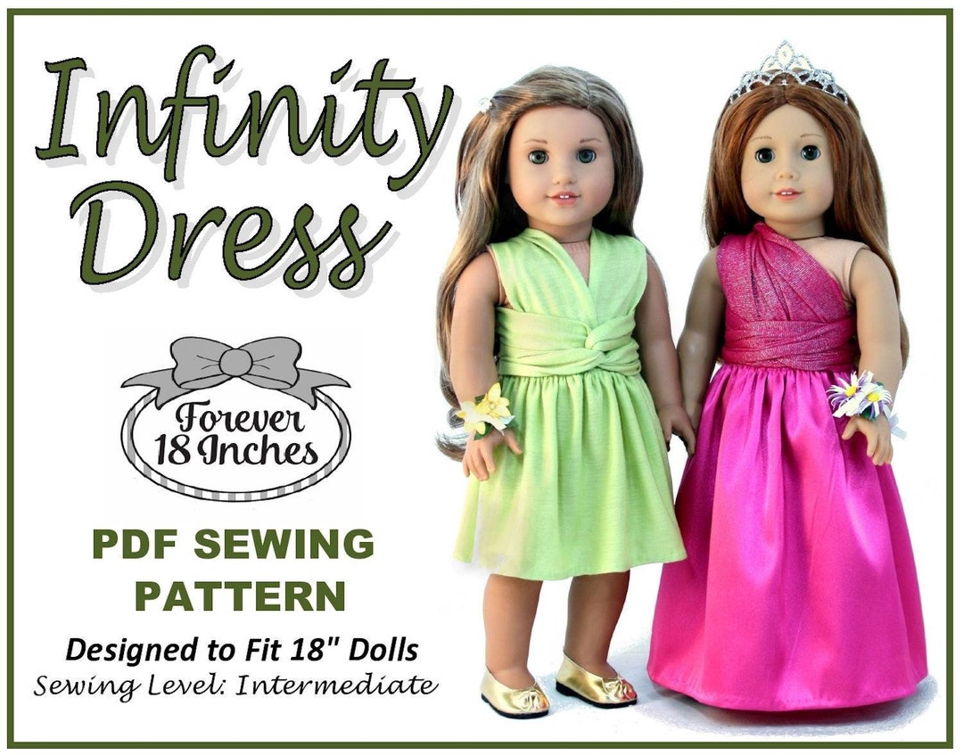 Infinity Dress 18 Inch Doll Clothes Pattern Fits Popular 18" Dolls ...