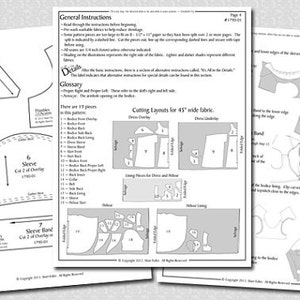 Sacque Back Gown and Pet En L'ier 18 Inch Doll Clothes Pattern Fits ...