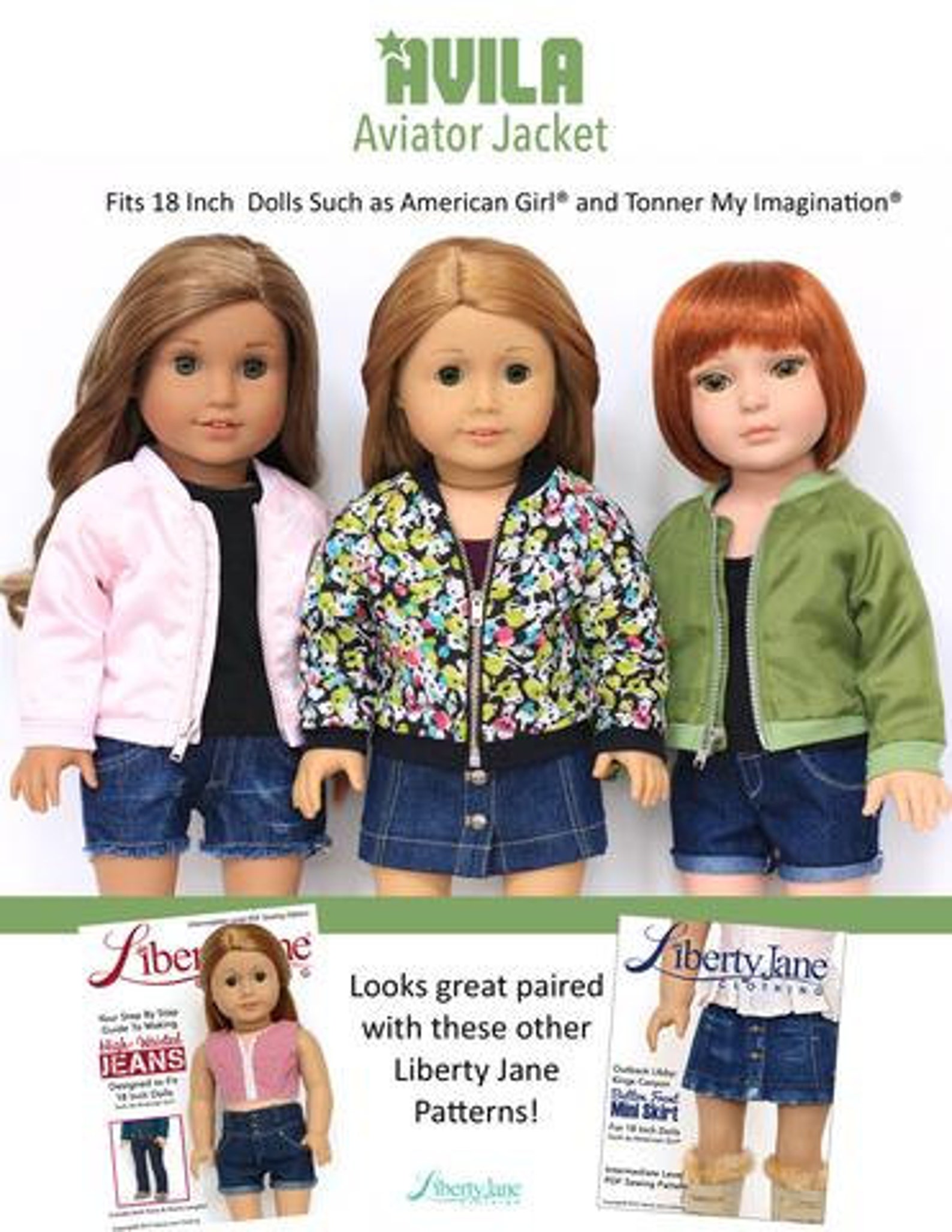 Avila Aviator Jacket 18 Inch Doll Clothes Pattern Fits Dolls | Etsy