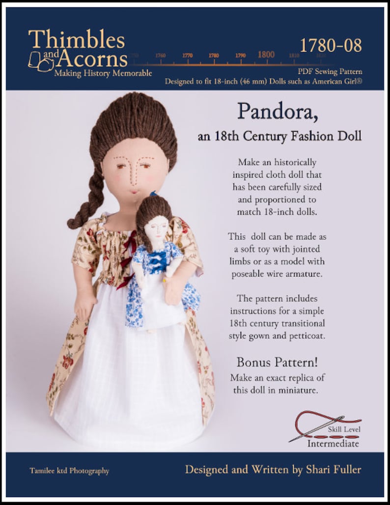 Pandora, an 18th-century Fashion Doll Sewing Pattern to Make an 18 ...