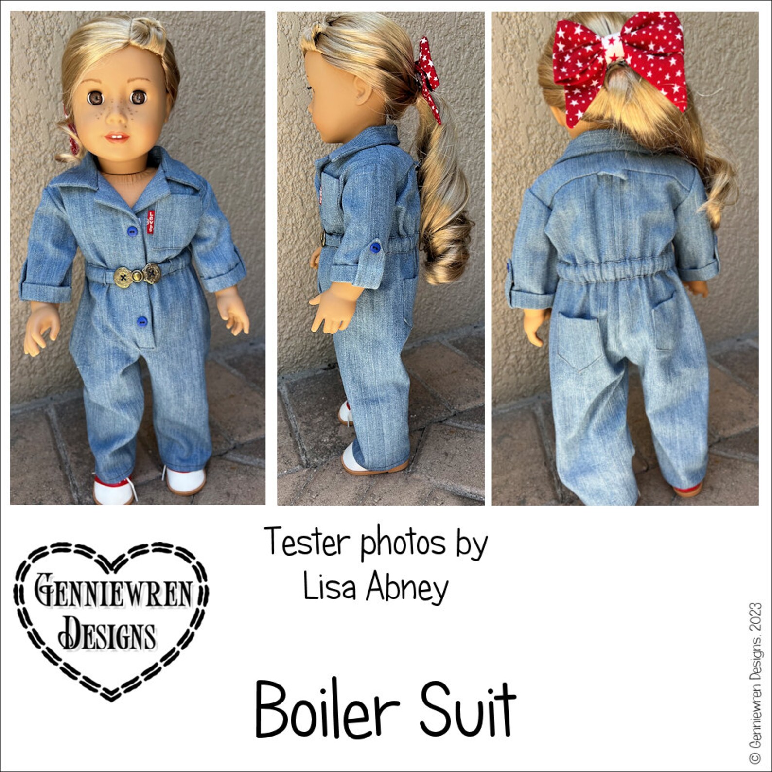 Boiler Suit 18 Inch Doll Clothes Pattern Fits Popular 18" Dolls ...