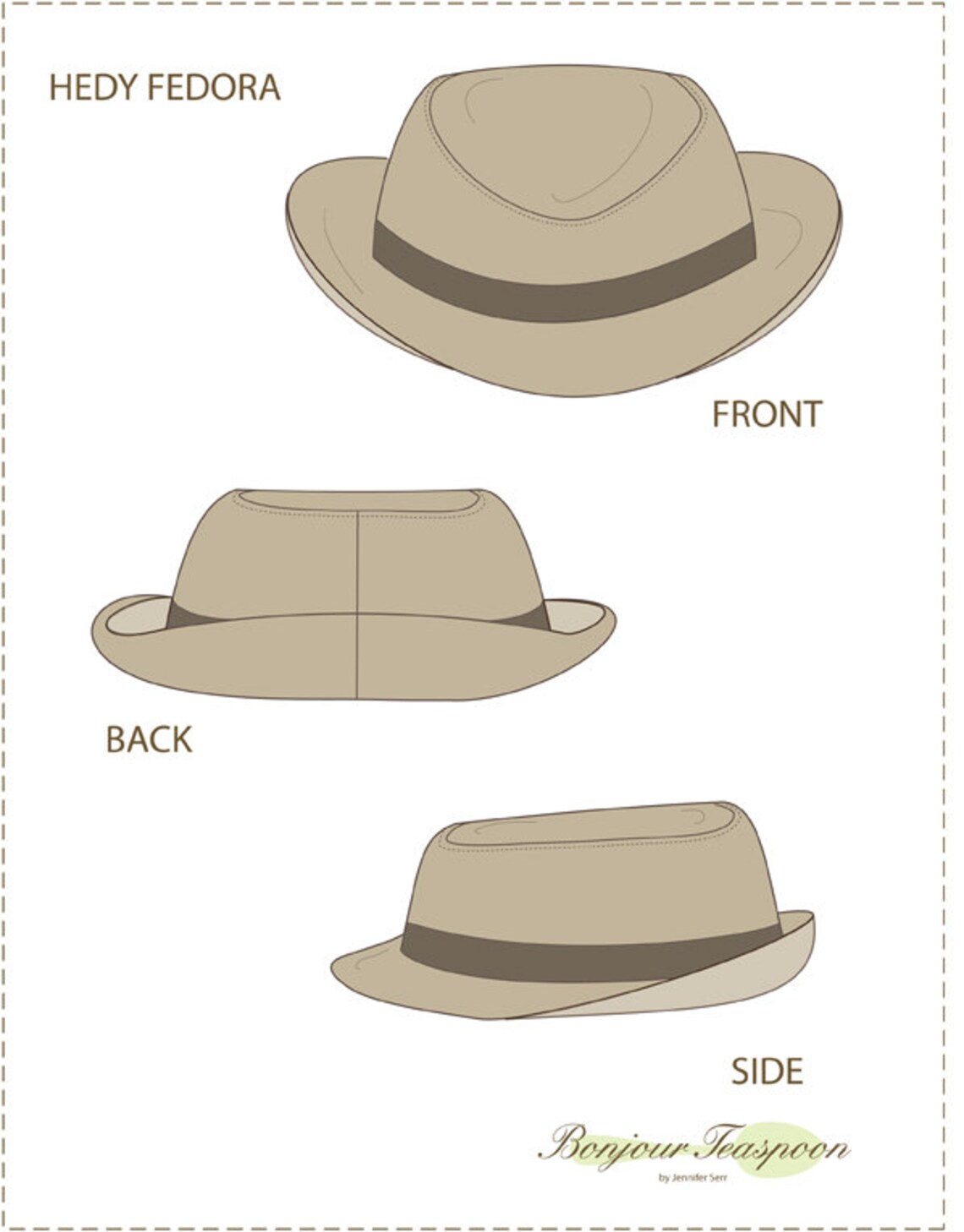 Hedy Fedora 18 Inch Doll Clothes Pattern Fits Popular 18" Dolls ...