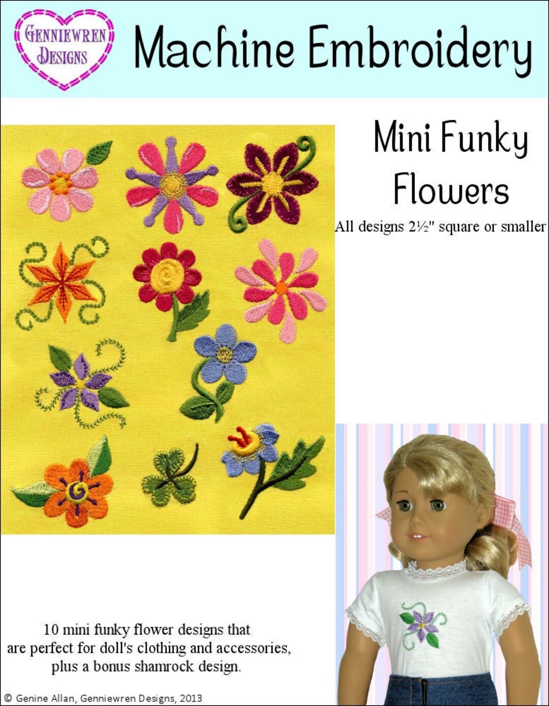 Mini Funky Flowers Machine Embroidery Designs - Designed for Use With ...