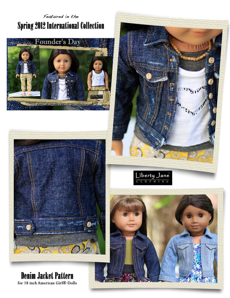 Denim Jacket 18 Inch Doll Clothes Pattern Fits Dolls Such as - Etsy