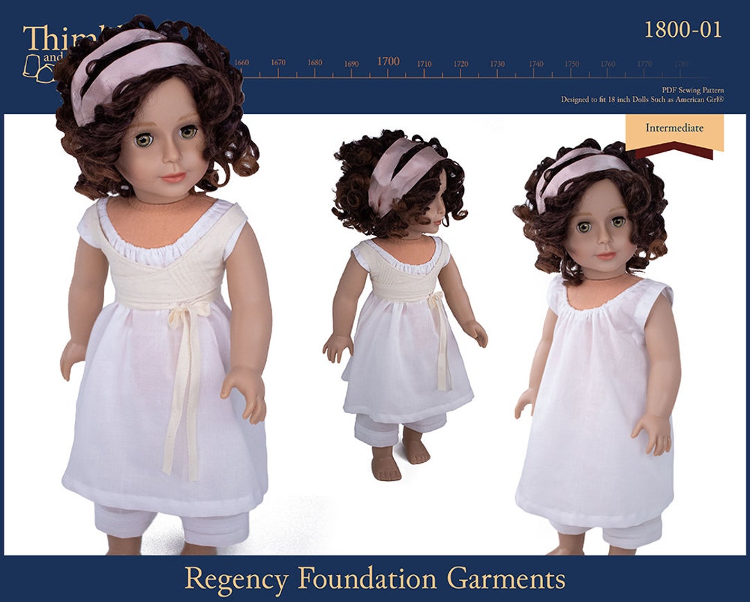 Regency Foundation Garments 18 Inch Doll Clothes Pattern Fits Popular ...