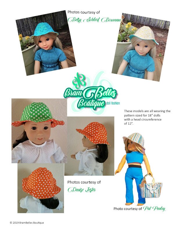 Petal Hat 18 inch Doll Clothes Pattern Fits Dolls with 12-13 | Etsy