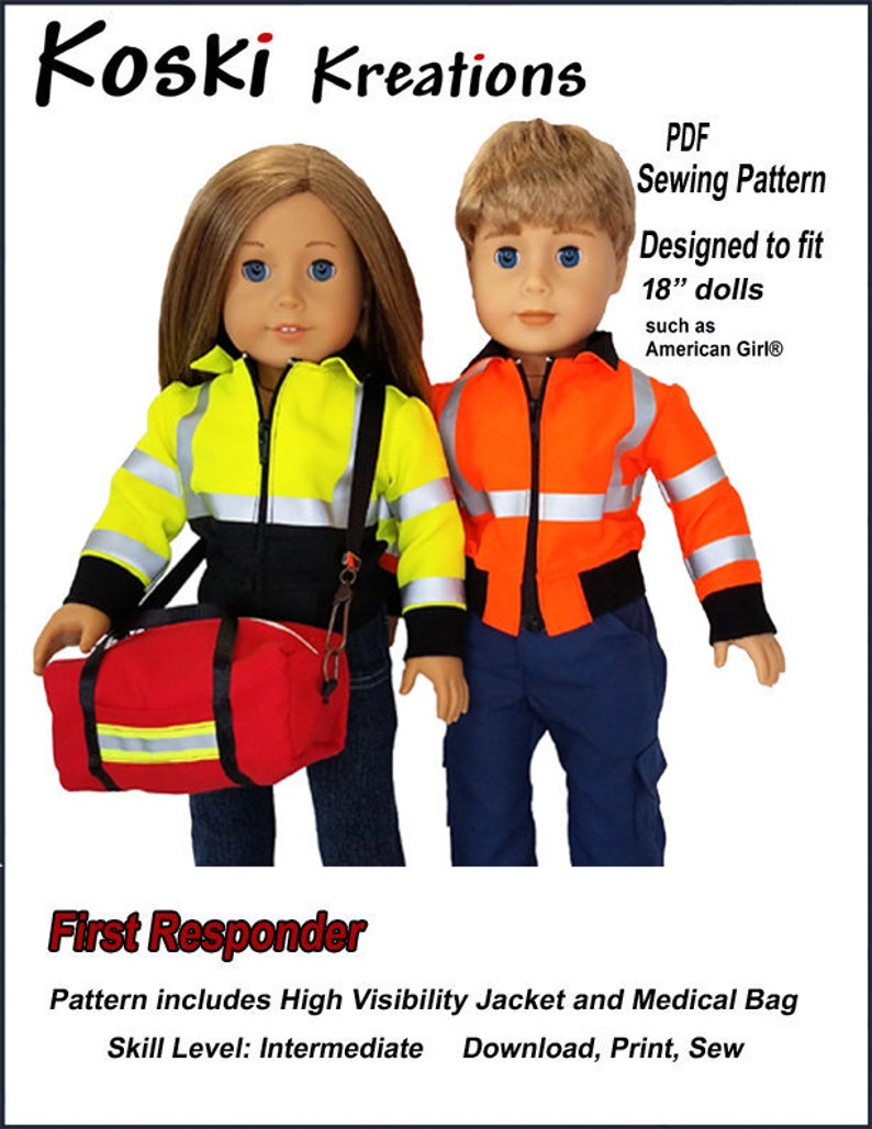 First Responder 18 Inch Doll Clothes Pattern Designed to Fit Popular 18 ...