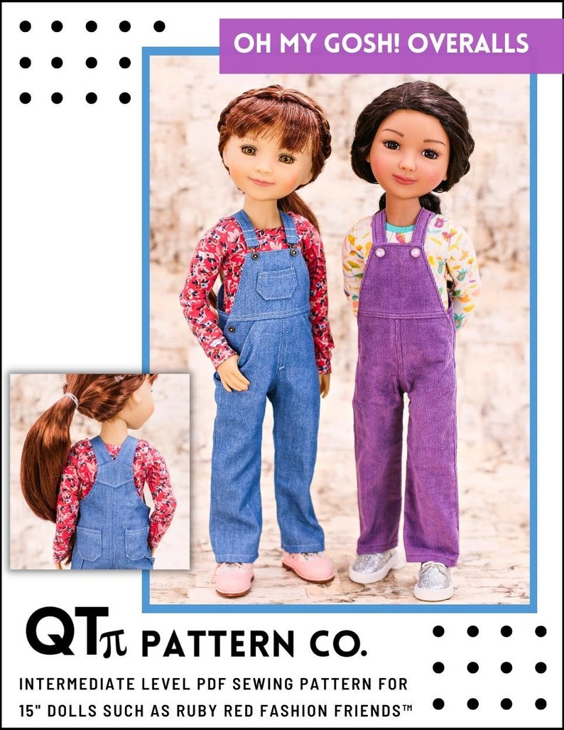 Oh My Gosh! Overalls Pattern for 15" Ruby Red Fashion Friends Dolls ...