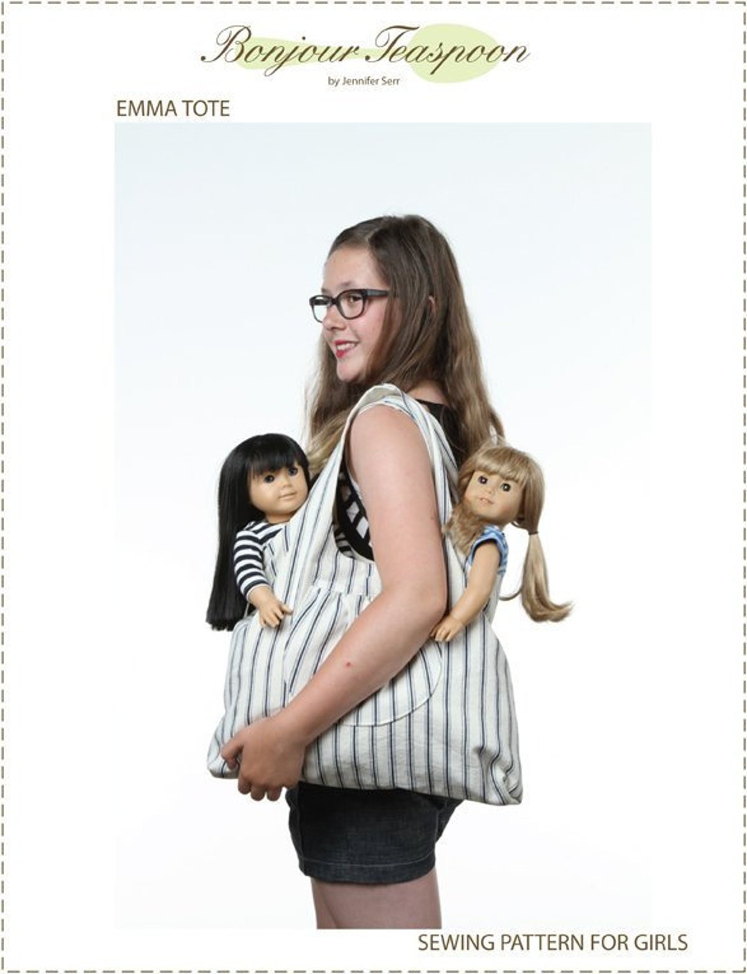 Emma Tote Bag Sewing Pattern for Girls - Bonjour Teaspoon - PDF - Pixie ...