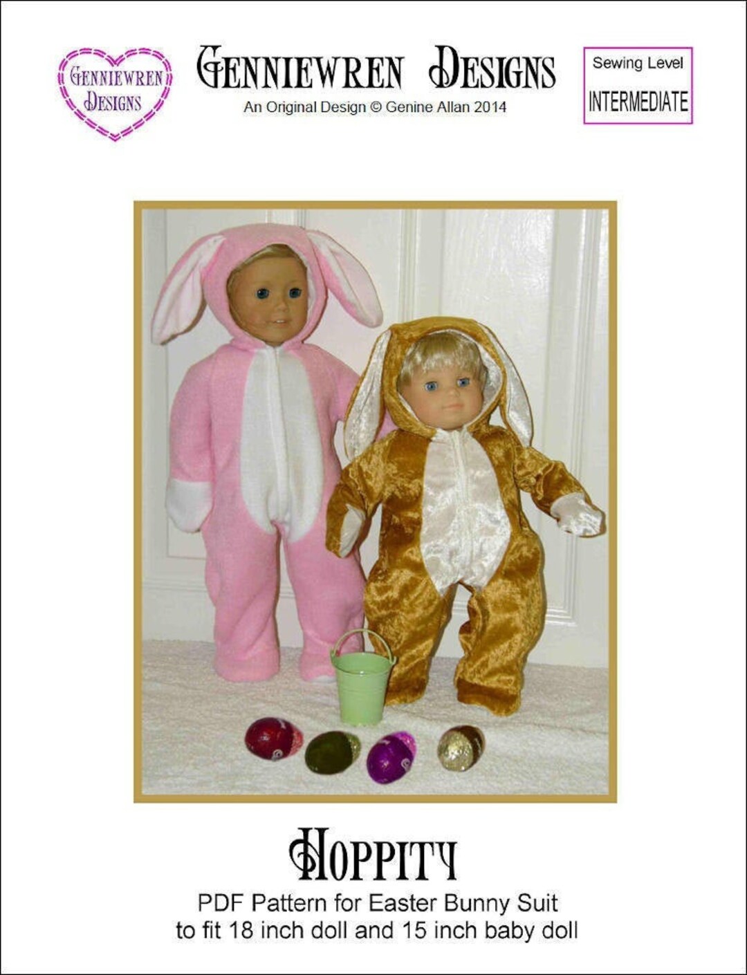 Hoppity Easter Bunny Outfit 18 Inch Doll Clothes Pattern Also Fits 15 ...