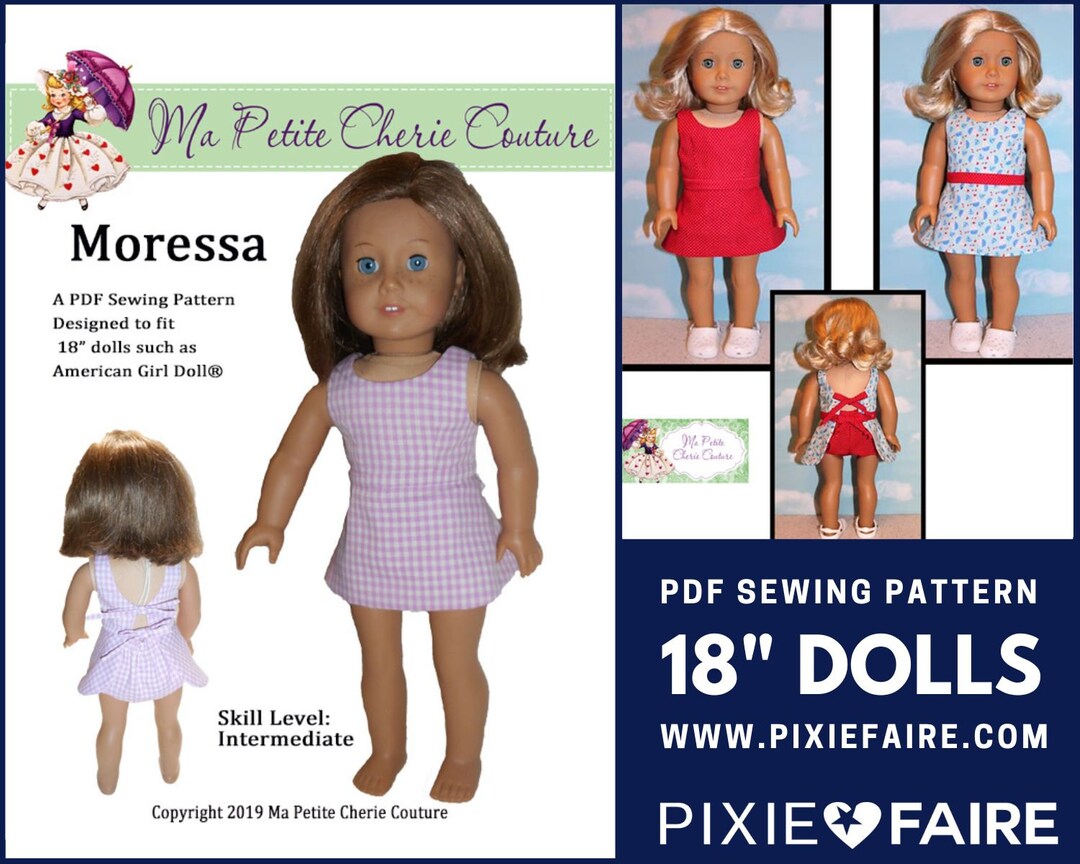 Moressa 18 Inch Doll Clothes Pattern Fits Popular 18" Dolls - Ma Petite ...