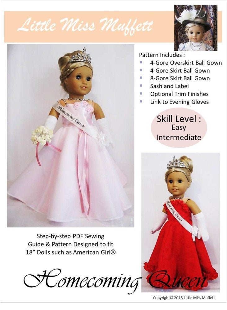 Homecoming Queen 18 Inch Doll Clothes Pattern Fits Dolls Such - Etsy