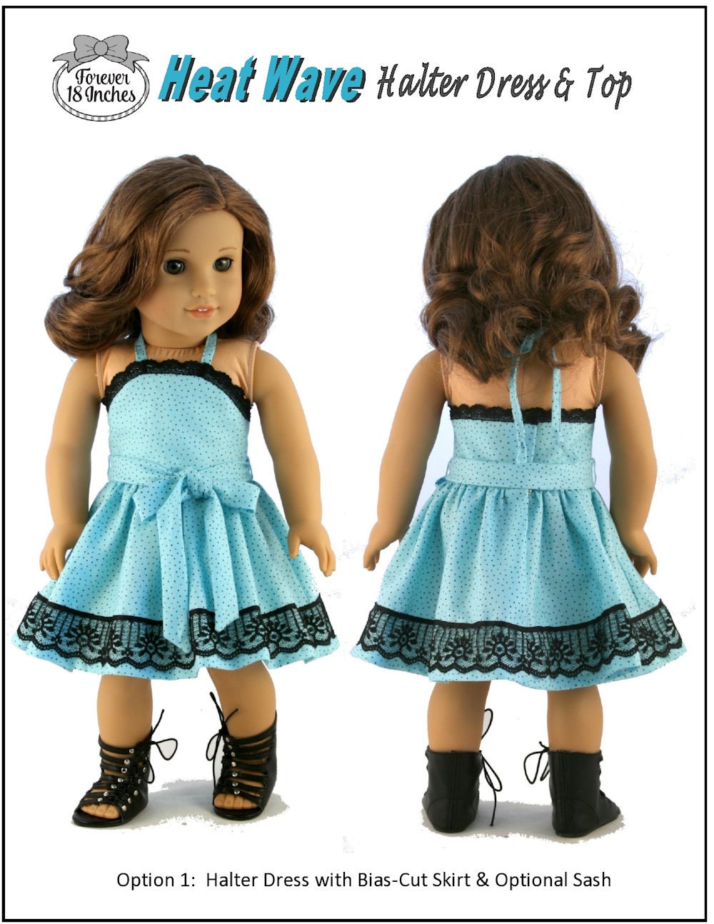 Heat Wave Halter Dress and Top 18 Inch Doll Clothes Pattern - Etsy