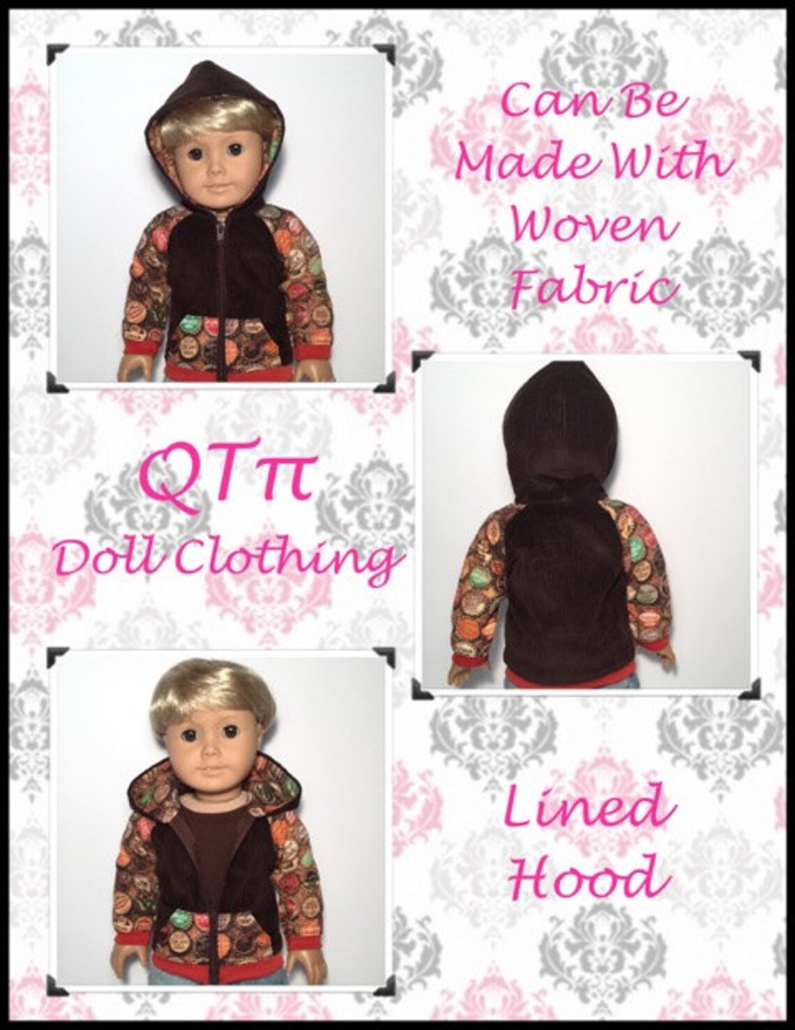 Rough 'n' Tumble Hoodie 18 Inch Doll Clothes Pattern Fits Popular 18 ...