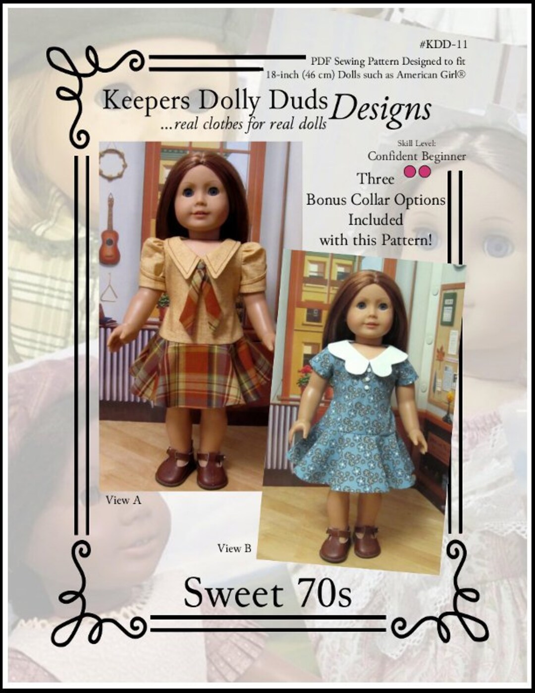 Sweet 70s 18 Inch Doll Clothes Pattern Designed to Fit Popular 18 ...