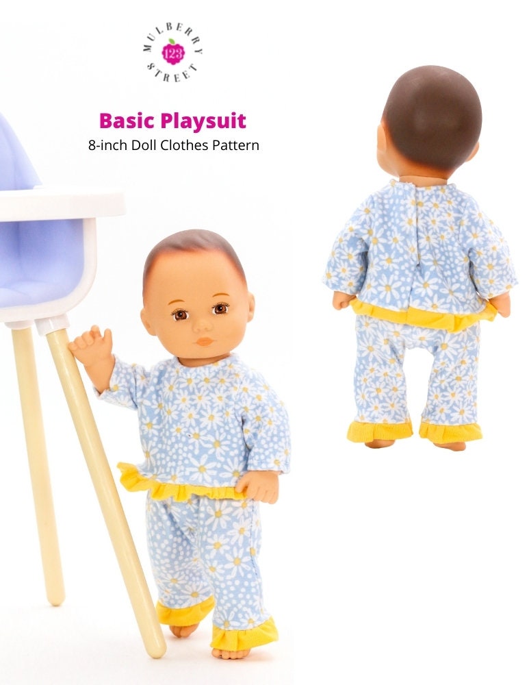 Basic Playsuit 8 Inch Doll Clothes Pattern Fits Baby Dolls | Etsy