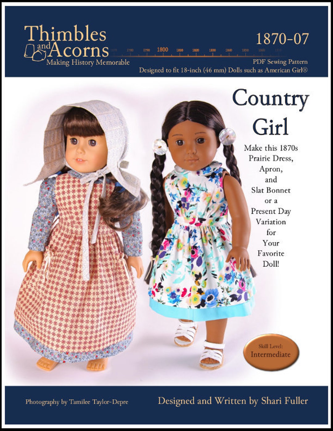 Country Girl 18 Inch Doll Clothes Pattern Fits Popular 18" Dolls ...