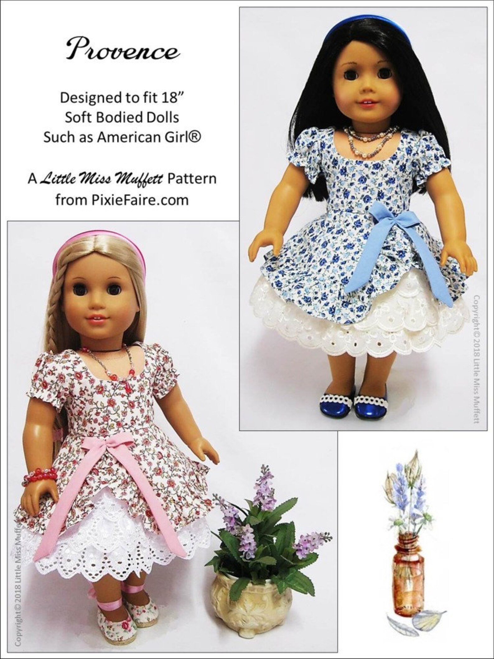 Provence 18 Inch Doll Clothes Pattern Fits Popular 18" Dolls - Little ...