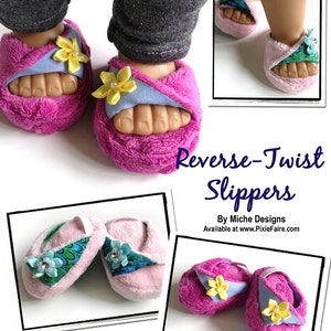 Reverse-twist Slipper 18 Inch Doll Clothes Shoe Pattern Fits Popular 18 ...