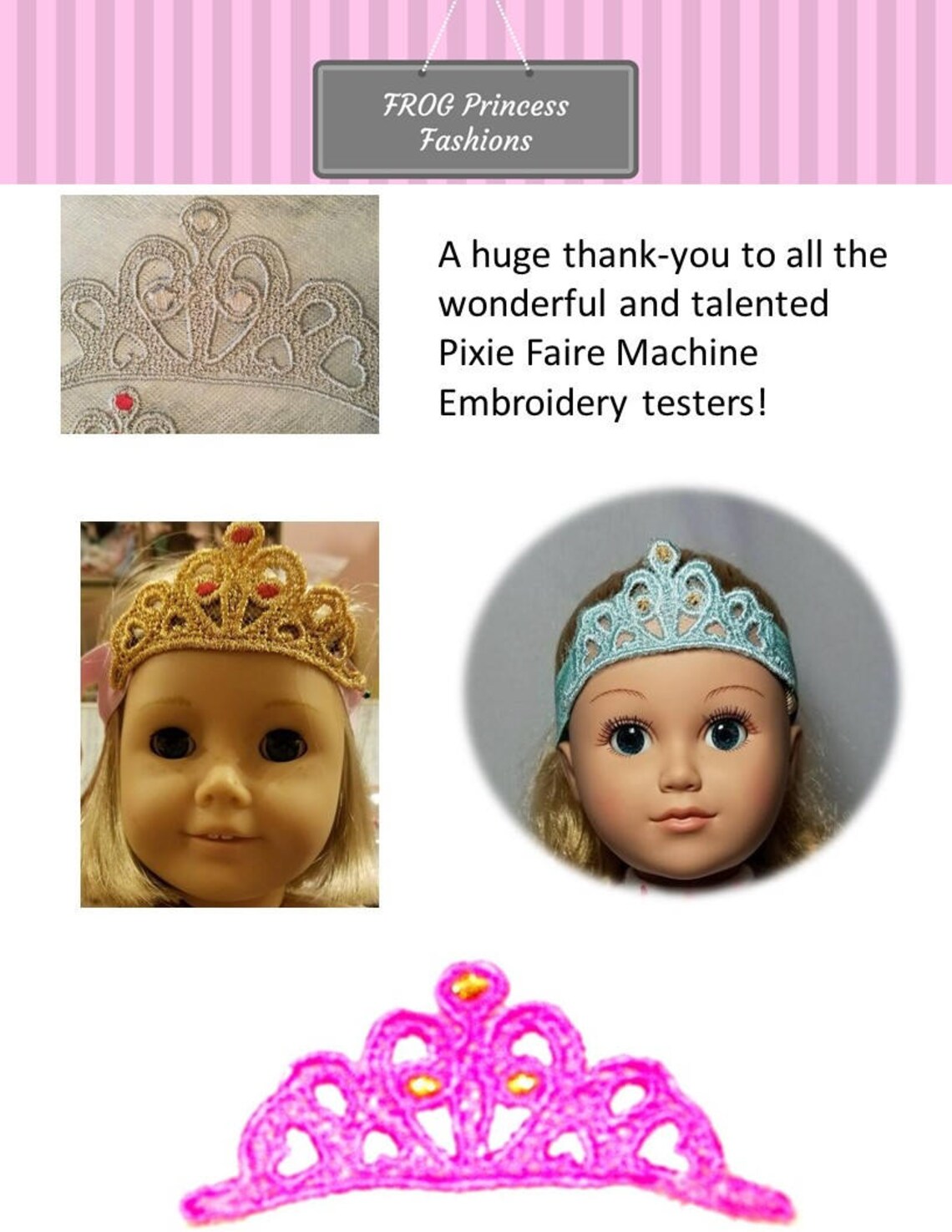 Posh Princess Lace Crowns for Girls and Dolls Machine | Etsy